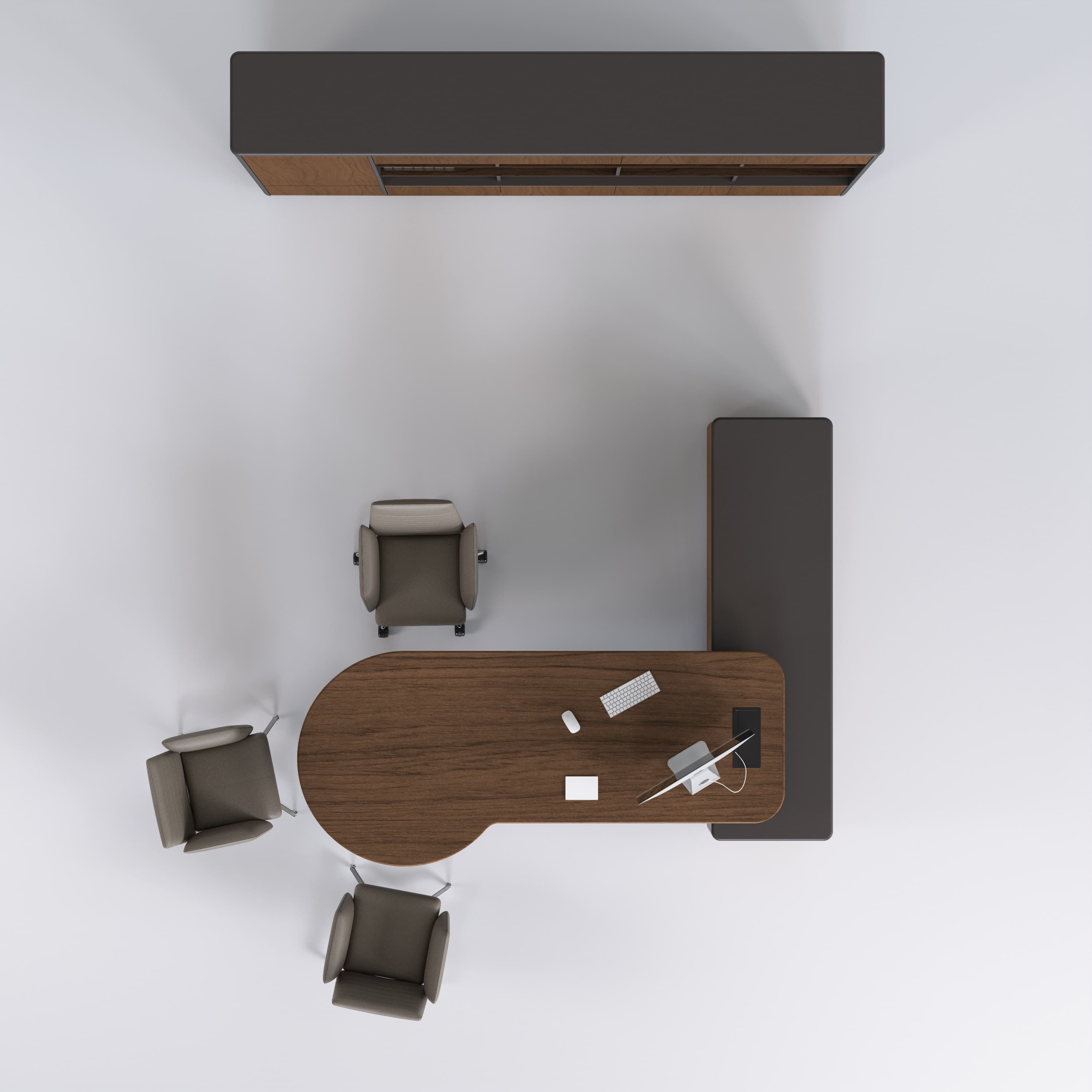 Pebble Executive Desk/ P desktop with Cabinet | Grado Design